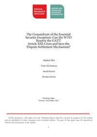 The Conundrum of the Essential Security Exception